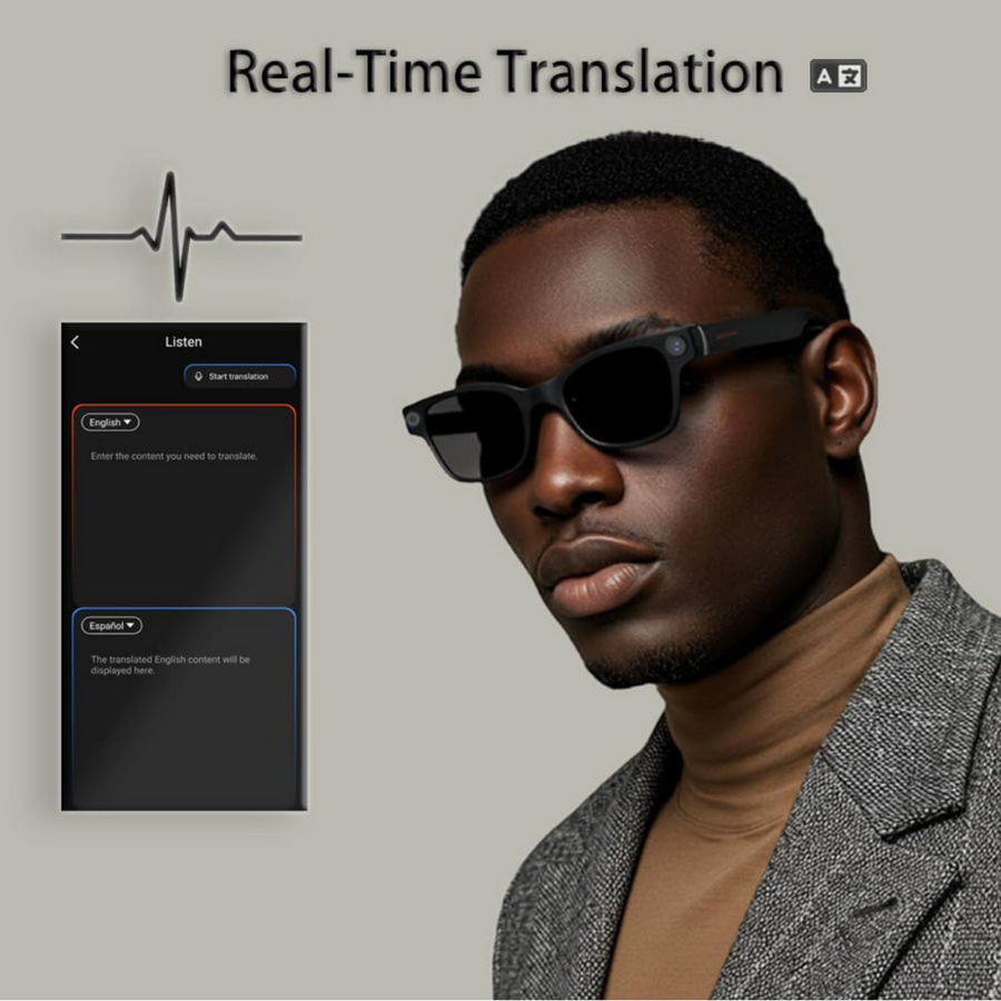 AI Smart Glasses, Built-In Camera, ChatGPT - SmartView Pro